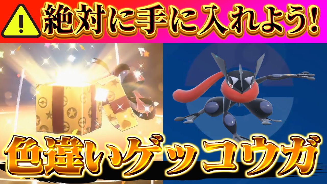 【ゲッコウガ ポケモンsv 】ゲッコウガの公式配布が遂に来た ゲッコウガ色違いの入手方法 ポケモンスカーレットバイオレット