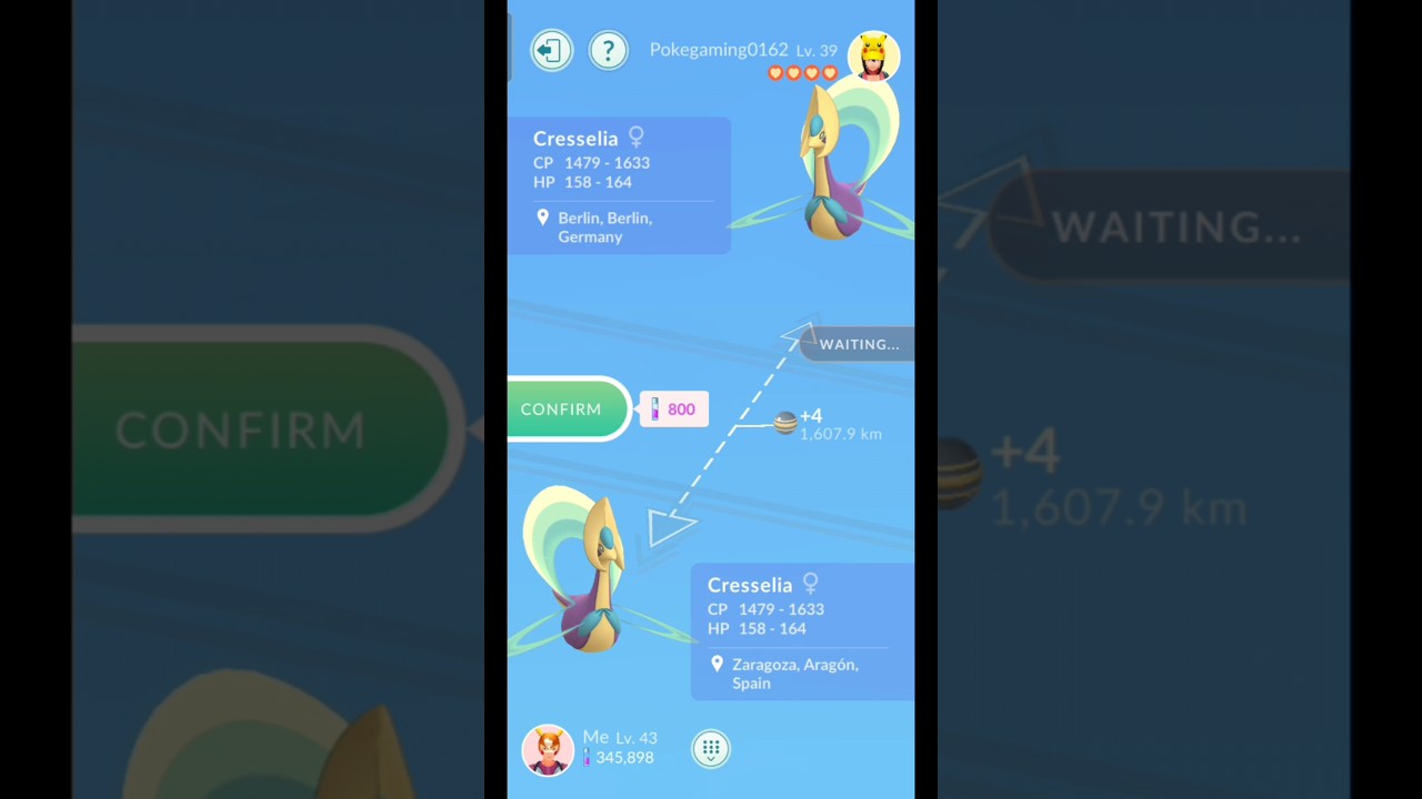 Shiny Cresselia Mirror Trade In Pokemon Go #shorts #youtubeshorts #pokemongo #trade #cresselia ...