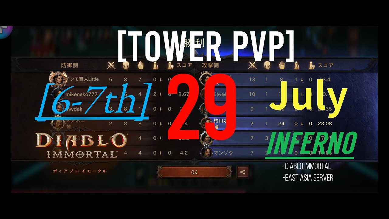 【ディアブロイモータル】 7/29 Tower PvP 新生6-7th vs Lilithia - Pokémon Charts