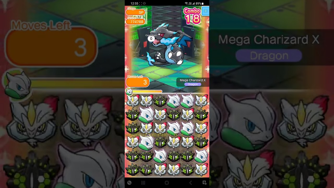 Pokemon Shuffle Mobile Mega Charizard X Competitive Stage『ポケとる スマホ版』メガ ...