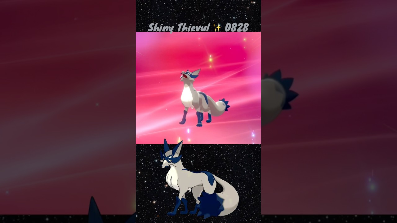 Shiny Thievul 0828 Evolved from Shiny Nickit caught in Pokemon Sword ...